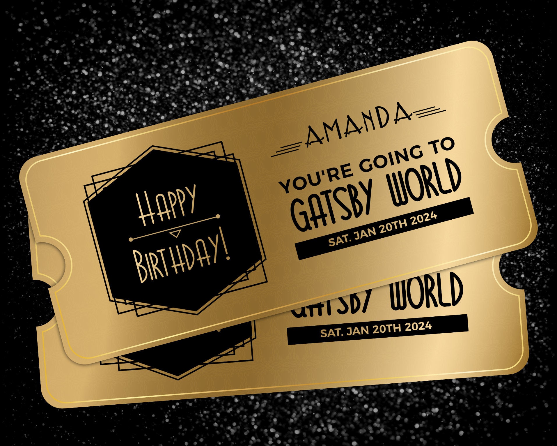 Editable Golden Ticket Gift, Surprise Gift Voucher, Personalized Event ...