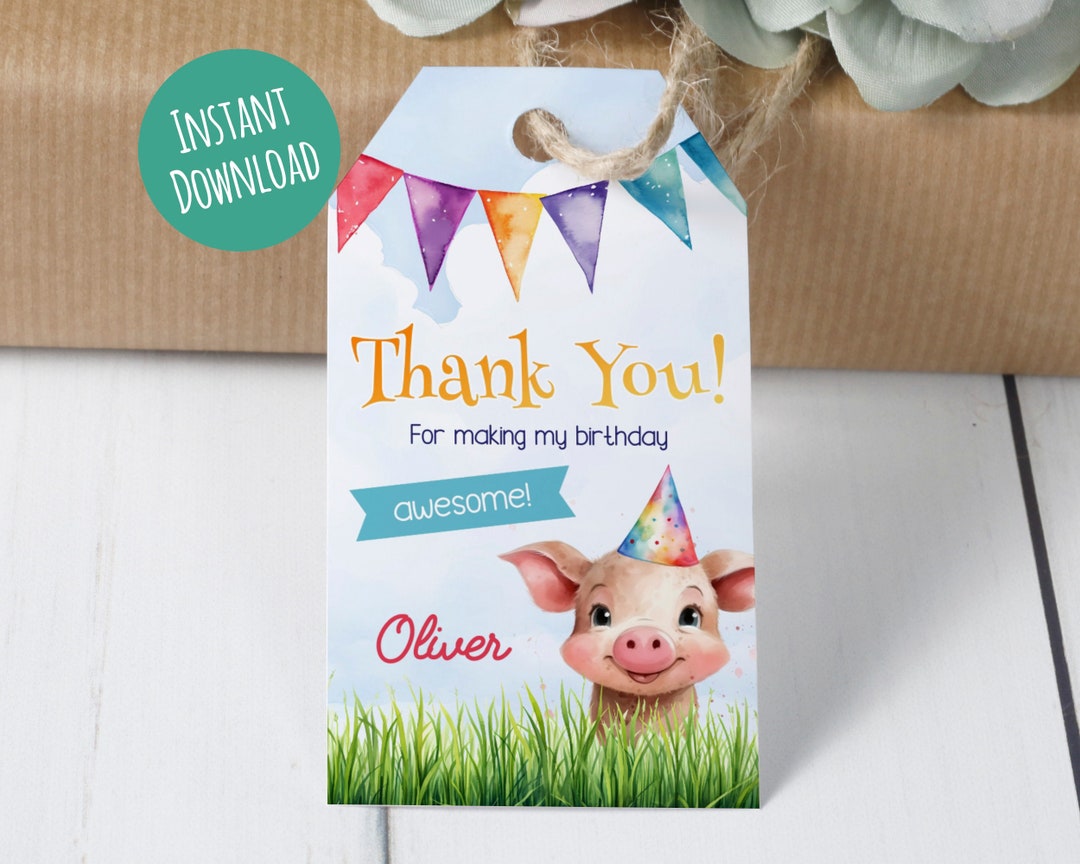 Editable Farm Animals Favor Tag, Barnyard Animal, Gift Tag, Boy ...