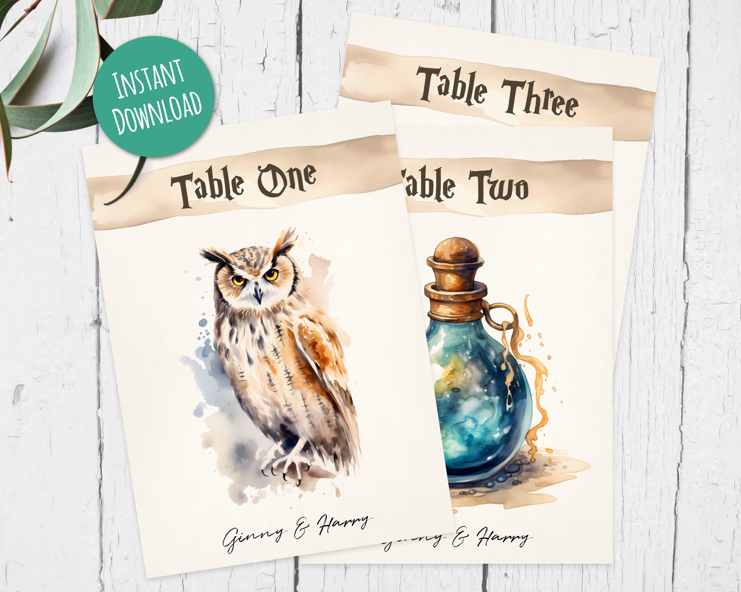 Editable Wizard Wedding Seating Chart, Table Cards, Place Cards ...