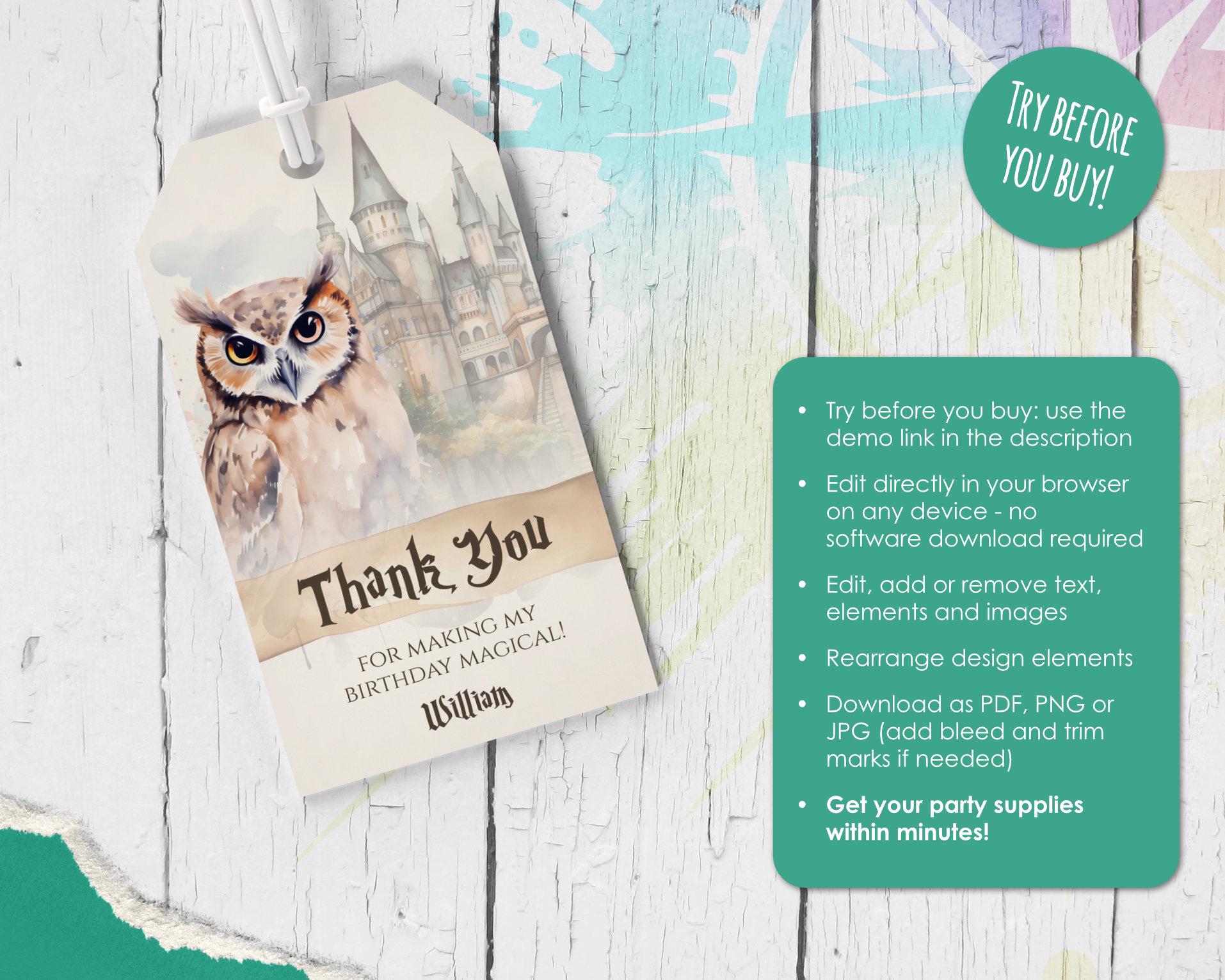 Editable Wizard Birthday Bundle, Party Decoration Set, Magic School ...