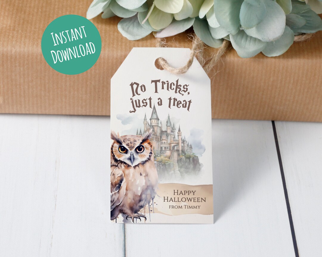 Editable Wizard Favor Tag Halloween Wizard Magic, Thank You Gift Tag ...