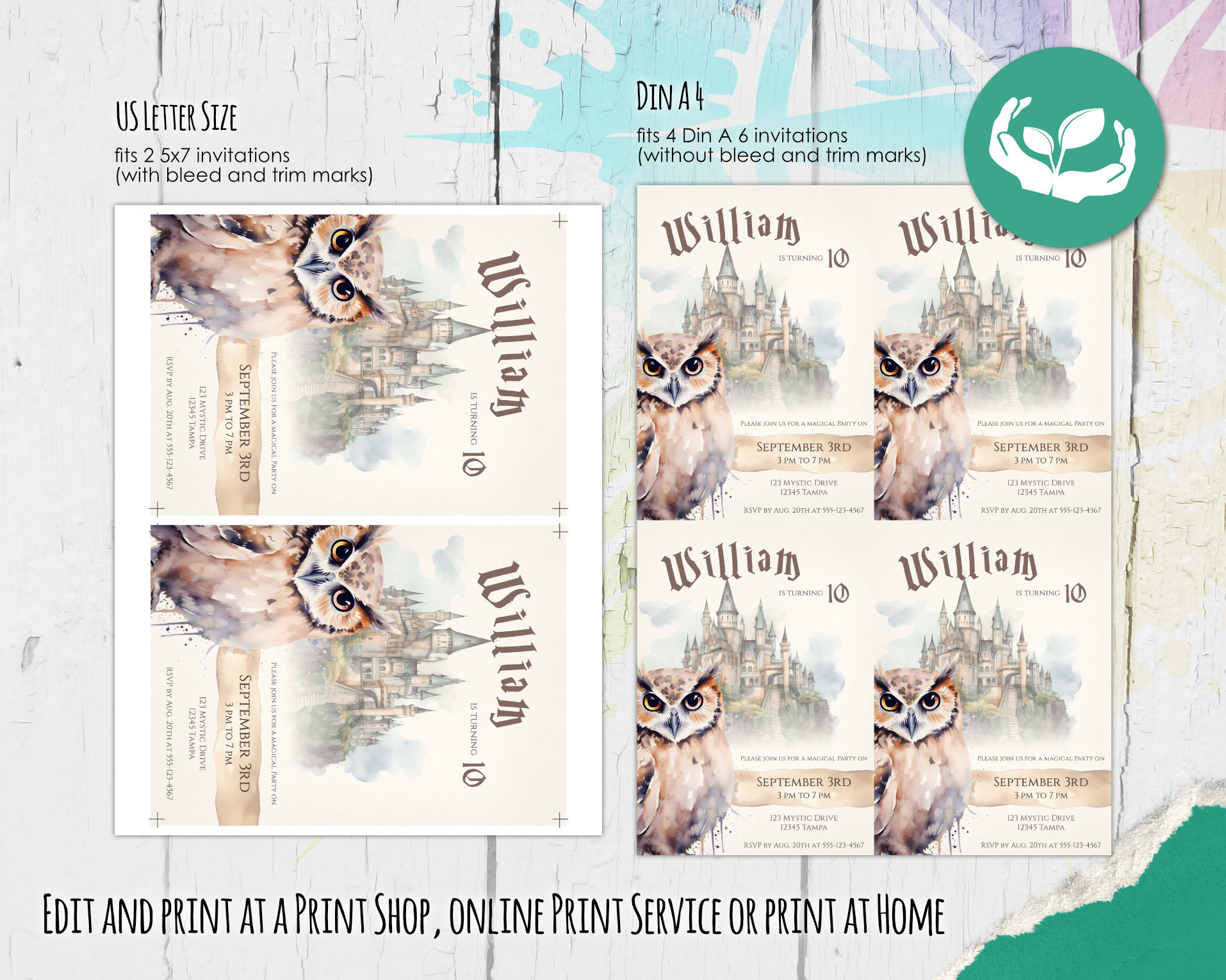 Editable Wizard Invitation Birthday Invite Editable Template - Etsy