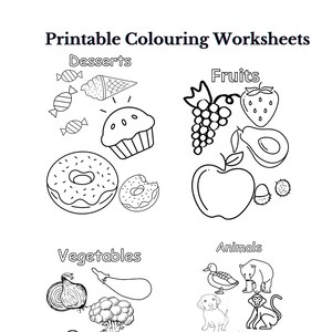 10 Printable Coloring Worksheets PDF A4 Size - Etsy
