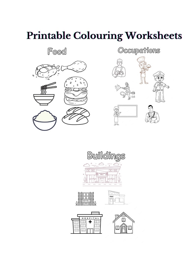 10 Printable Coloring Worksheets [PDF| A4 Size] - Etsy Australia