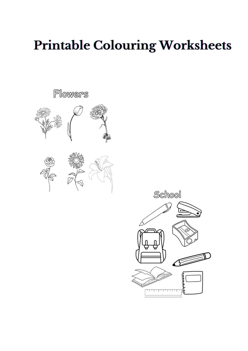 10 Printable Coloring Worksheets [PDF| A4 Size] - Etsy Australia