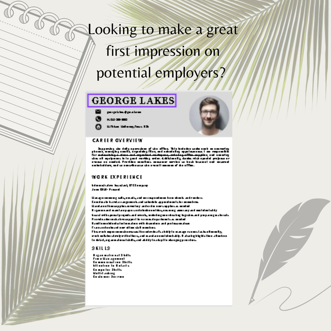Customizable Resume Template, CV Template, Job Search Cover Letter ...