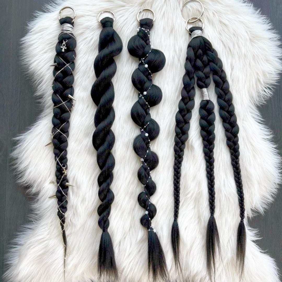 Detachable Haloween Braids Wednesday Addams Style, Kanekalon Braids ...