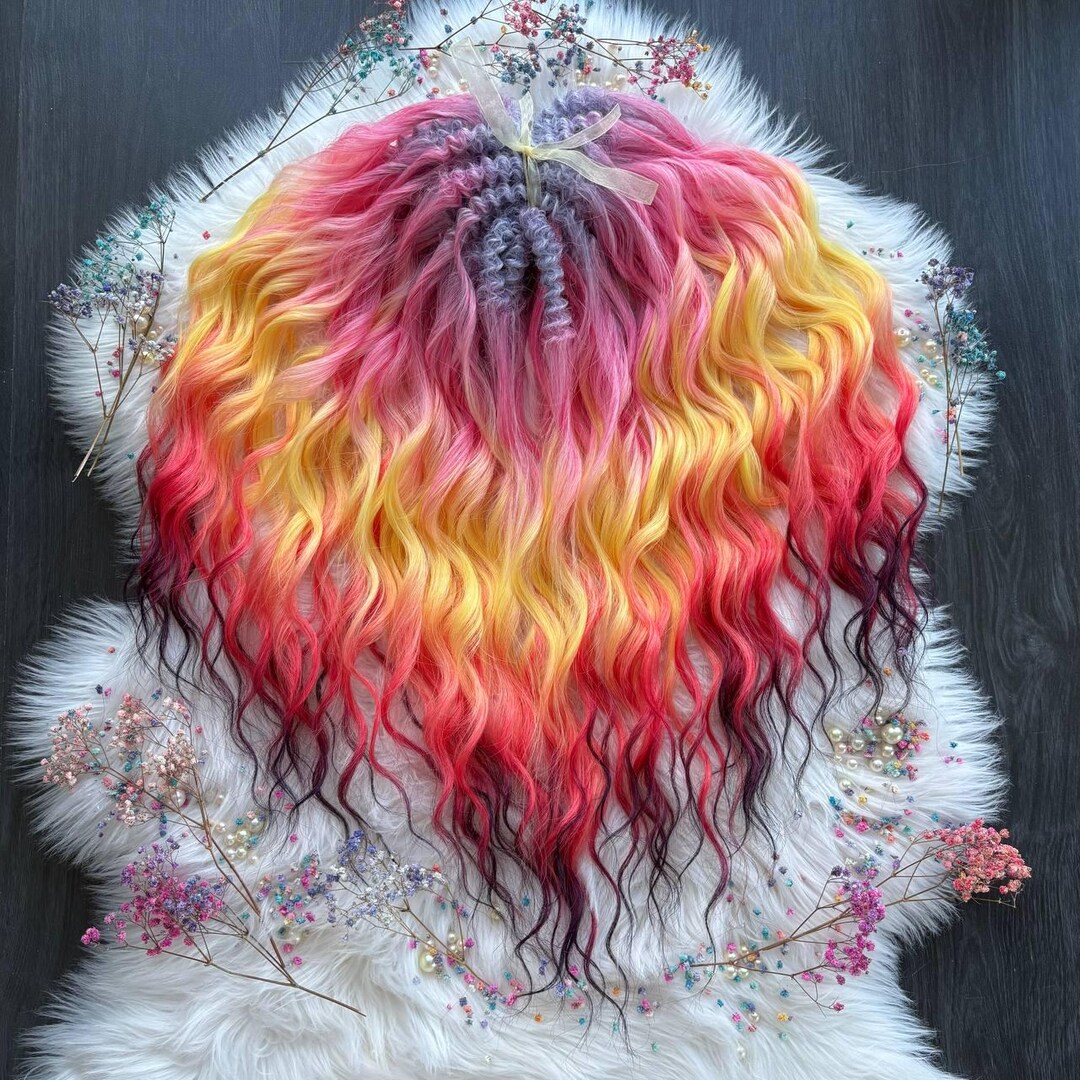 Colorful Ombre Curly Dreads, Push-up Synthetic Locs, De Kanedalon ...
