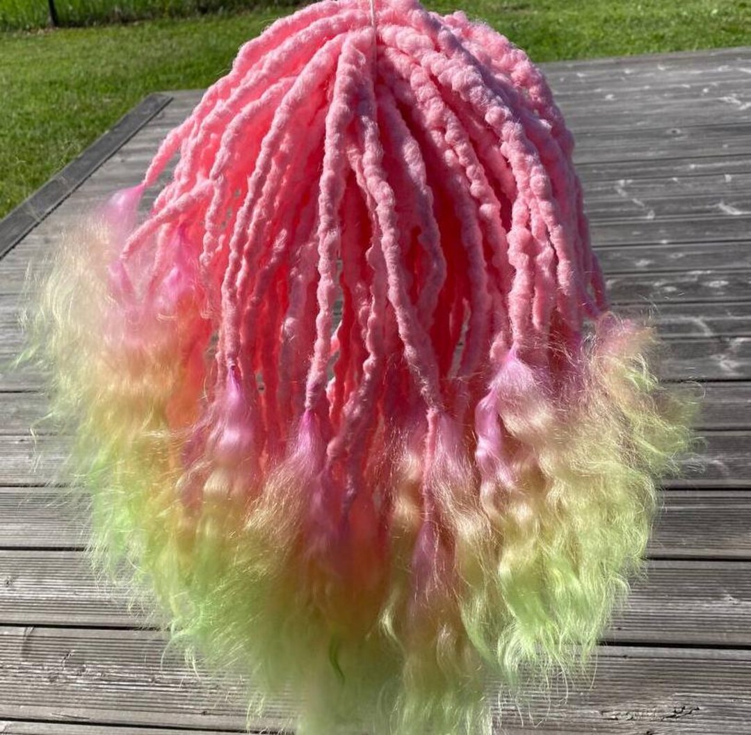 Unusual Dreadlocks With Goat Hair Ends, Curly Dreads, Fake Curls, Pink ...