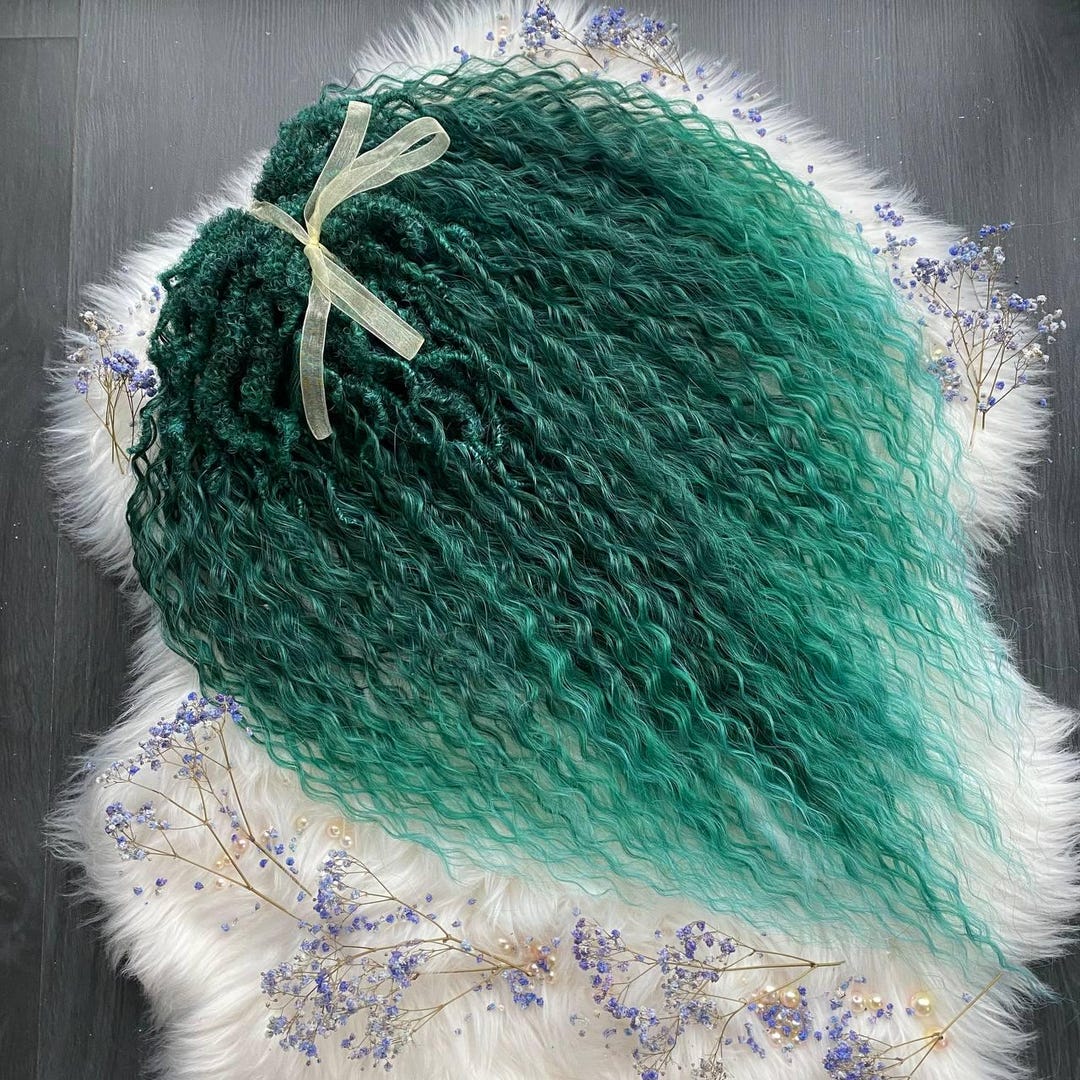 Mermaid Green Hair Extensions, Ombre Cloudy Dreadlocks, Ombre Braids ...