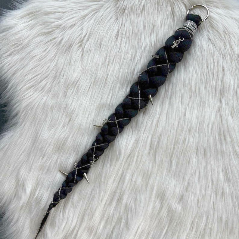 Long Black Spiked Braid: Gothic Cosplay Hair Extension - Etsy