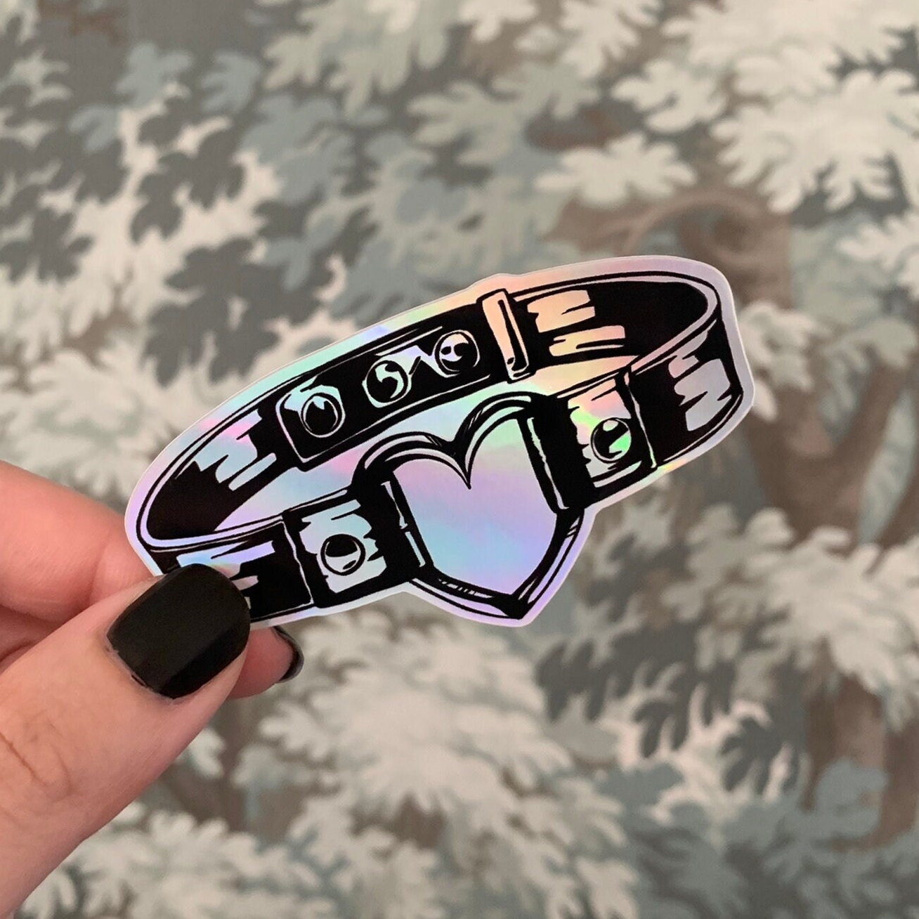 Heart-collar - Holographic Sticker - BDSM Kink - Etsy