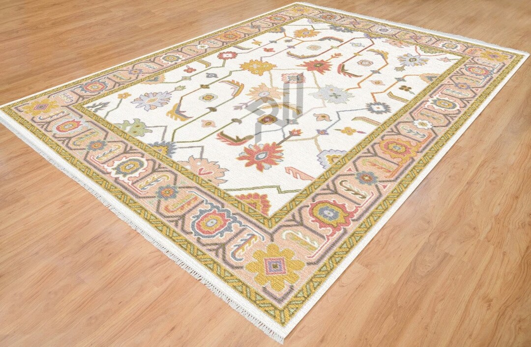 9x12 Oushak Rug for Living Room Colour Handmade Oushak Vintage Turkish ...
