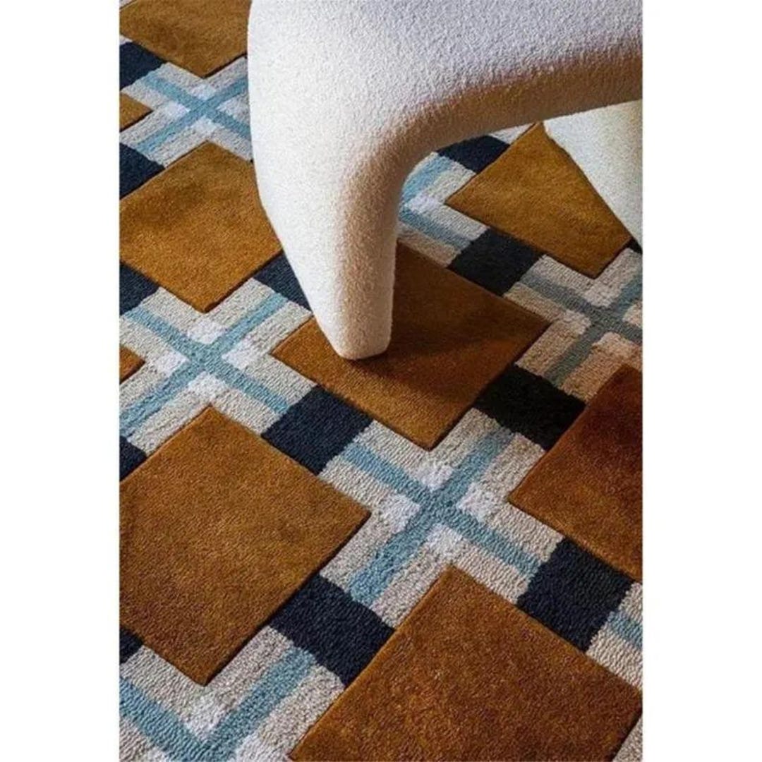 Hand Tufted Rug Evelina Kroon Ochre Brown Wool Rug 5x8 6x9 7x10 8x10 ...