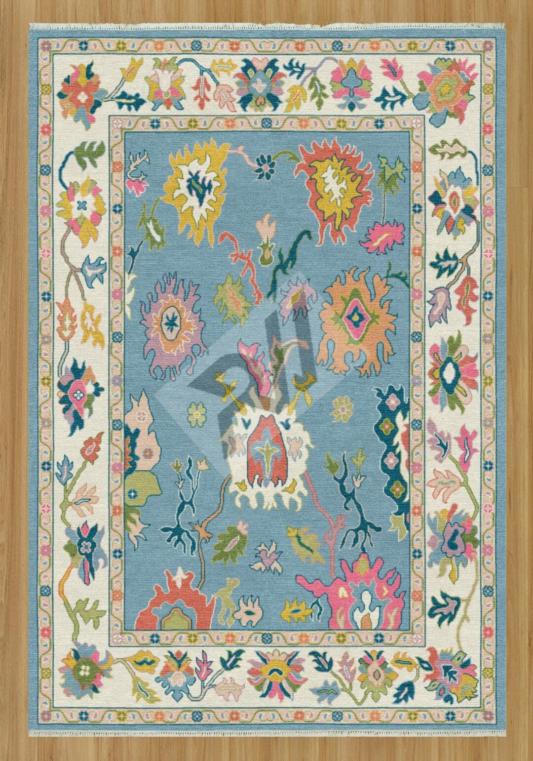 Oushak Rug for Living Room Colour Handmade Oushak Modern Colourful ...