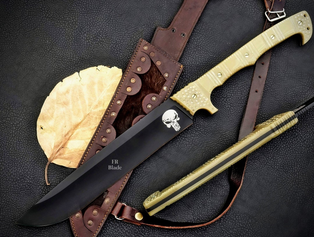 26" Bowie Knife, D2 Steel , Handmade D2 Tool Steel, Black Coated Blade ...