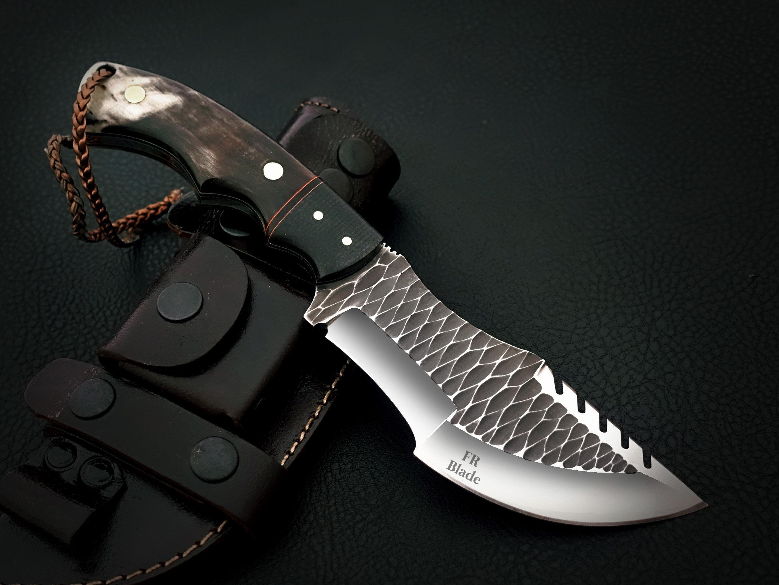 Handmade D2 Steel Tracker Knife With Himalayan Sheep Horn Scales" Gift ...