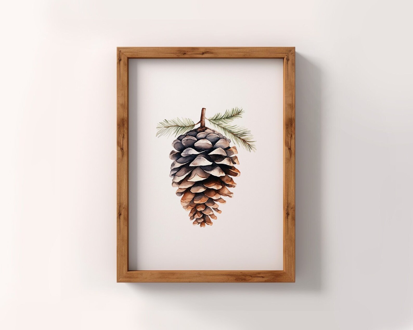Pine Cone Print, Pinecone Wall Art, Christmas Decorations, Christmas Wall Art Print, Holiday ...