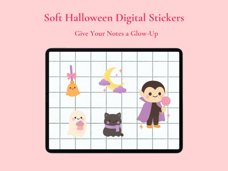 Printable Digital Sticker, Soft Halloween Theme, Digital Sticker ...