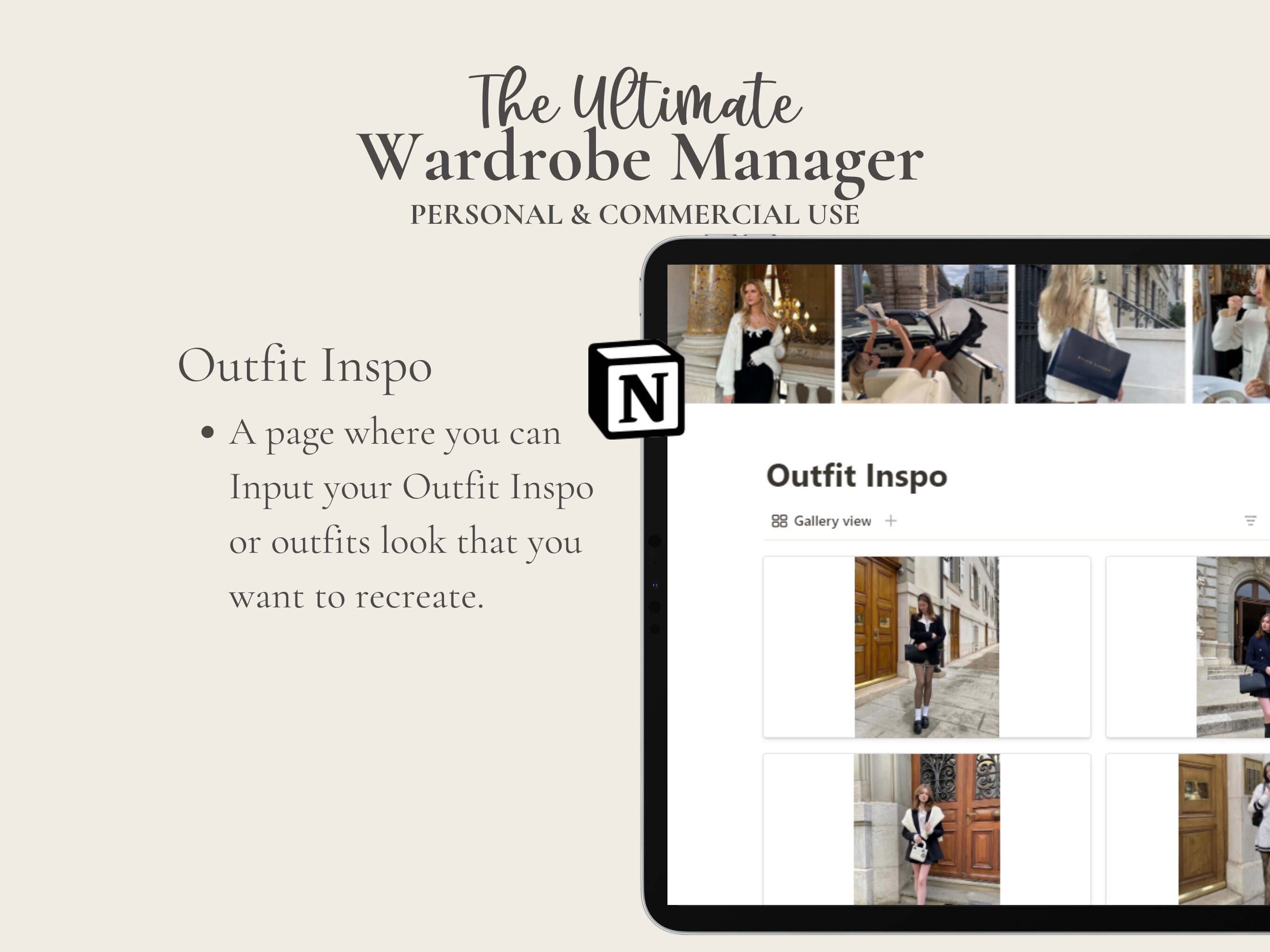 Notion Wardrobe Manager | That Girl Wardrobe Manager | Style Planner ...