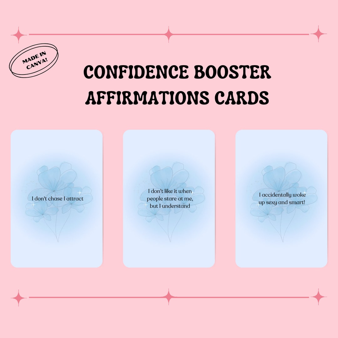 PLR Confidence Booster Affirmation Cards Inspirational Deck - Etsy