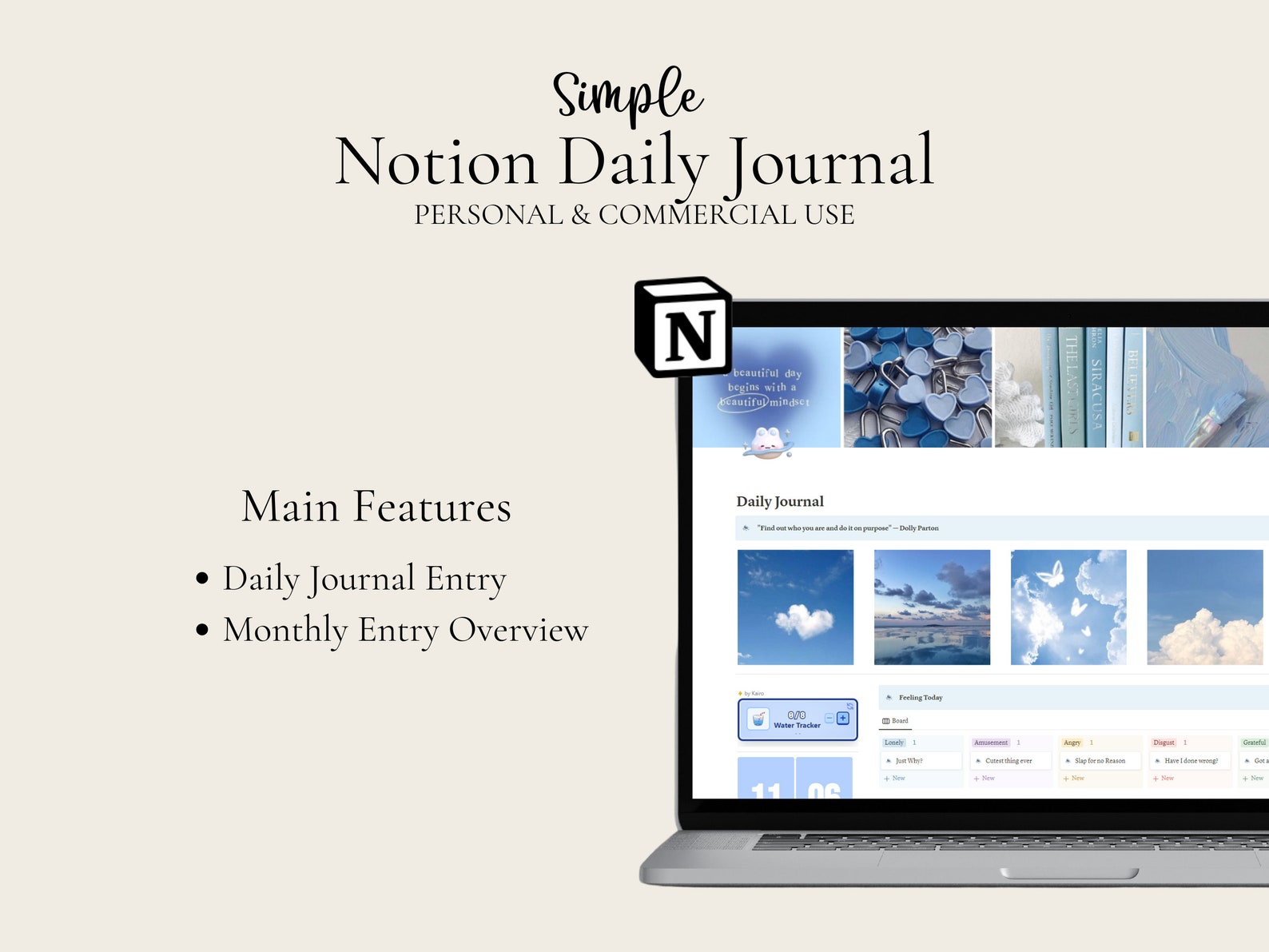 PLR Notion Daily Journal | Digital Journal | Accomplish Goals ...