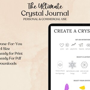 Crystal Journal PLR Printable Pack, Digital Planner Bundle, Editable ...