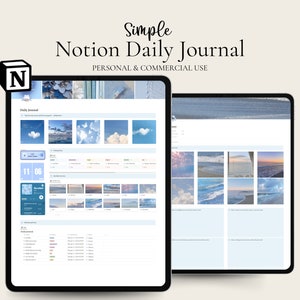 PLR Notion Daily Journal | Digital Journal | Accomplish Goals | Productivity Planner | Create ...