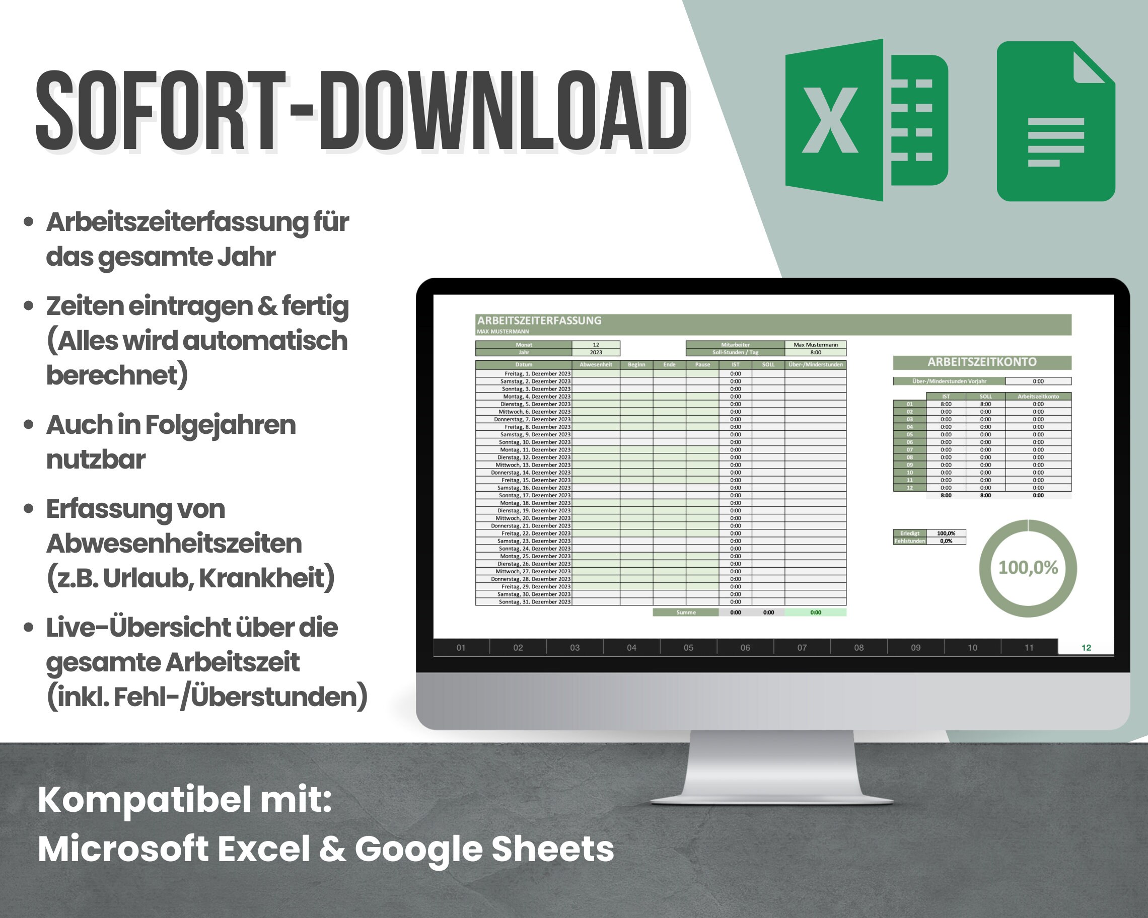 Timesheet 2023 Excel Template Timesheet Employee Freelancer - Etsy UK