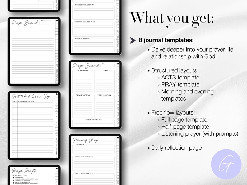 Minimalist Digital Prayer Journal | Hyperlinked Goodnotes & PDF Journal ...
