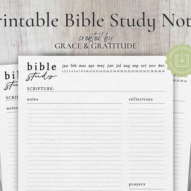 Study Note Page - Etsy