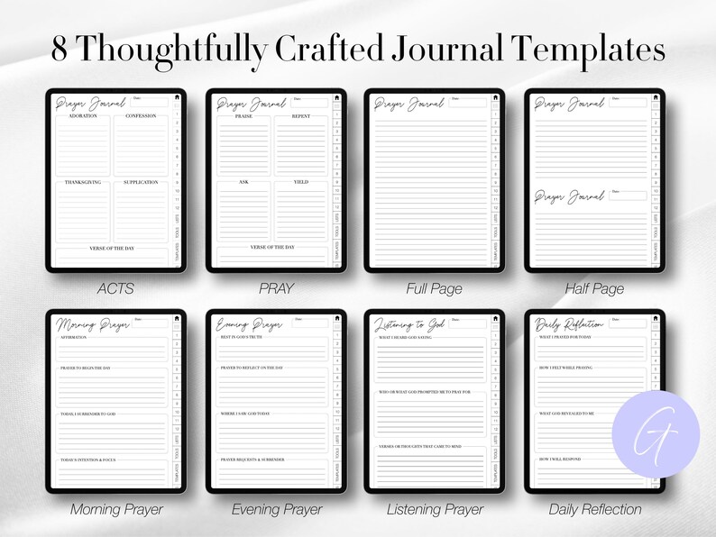 Minimalist Digital Prayer Journal | Hyperlinked Goodnotes & PDF Journal ...