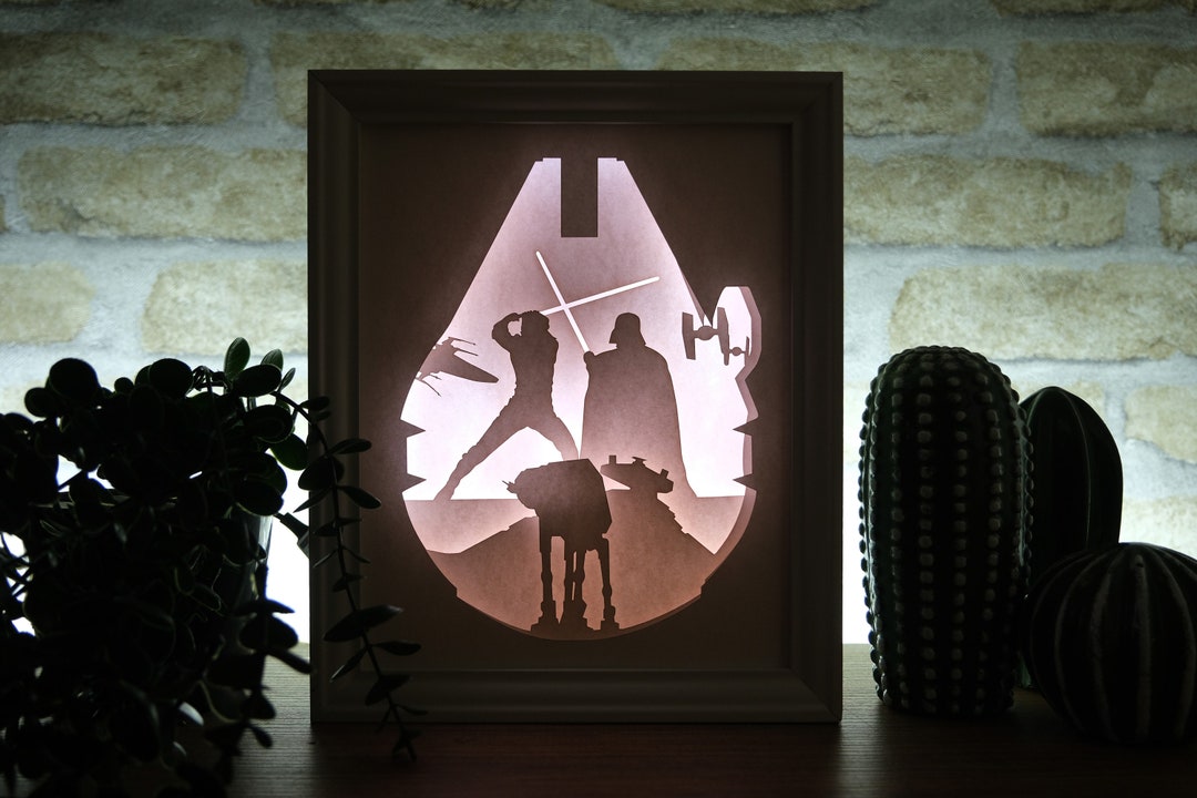 Star Wars Themed Light Box Shadow Box LED Lit Jedi and Sith Art Unique ...