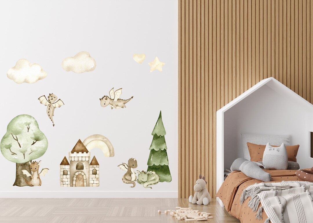 Dragon Nursery Wall Decal, Nursery Wall Sticker, Dragon Wall Sticker ...