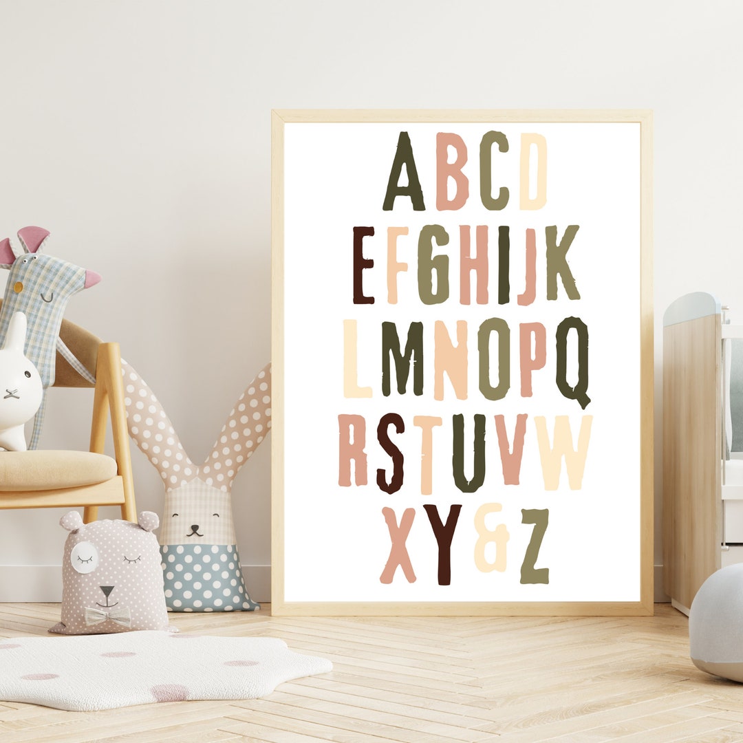 Neutral Alphabet Poster,classroom Poster,neutral Playroom Decor,kids ...