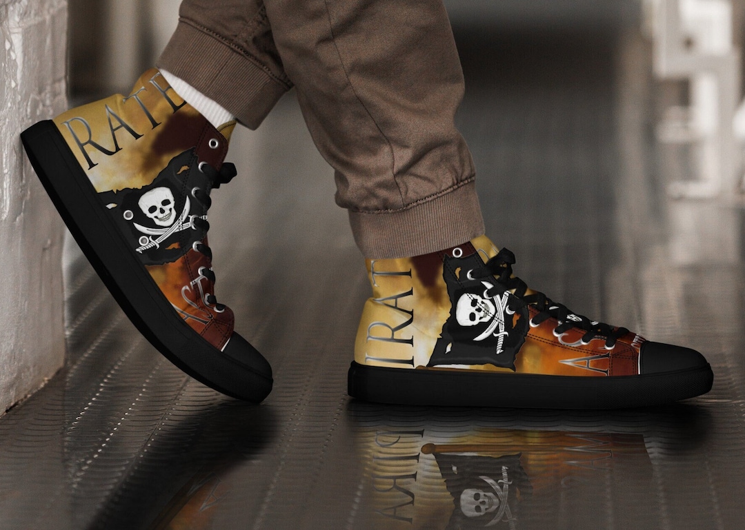 Pirate Masters Jolly Roger Mens High Top Canvas Shoes - Etsy