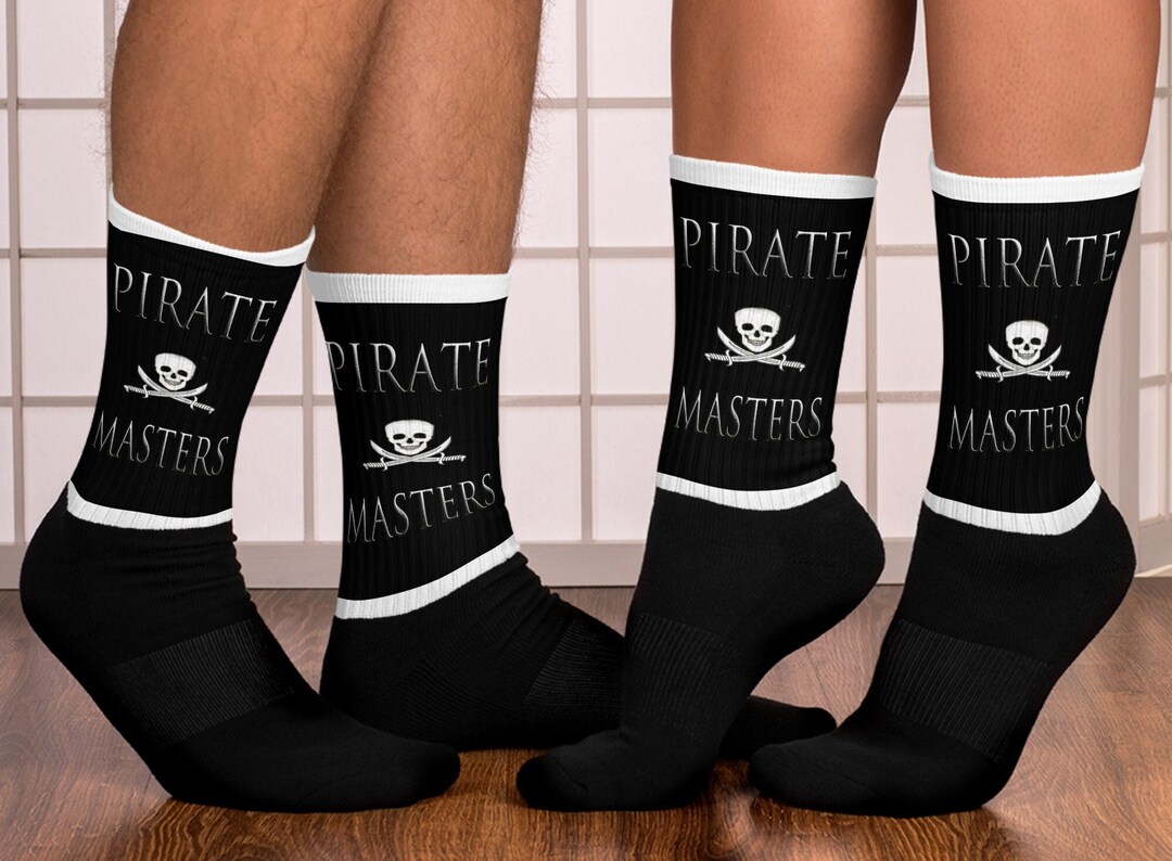 Pirate Masters Skull and Cross Swords Black Socks - Etsy