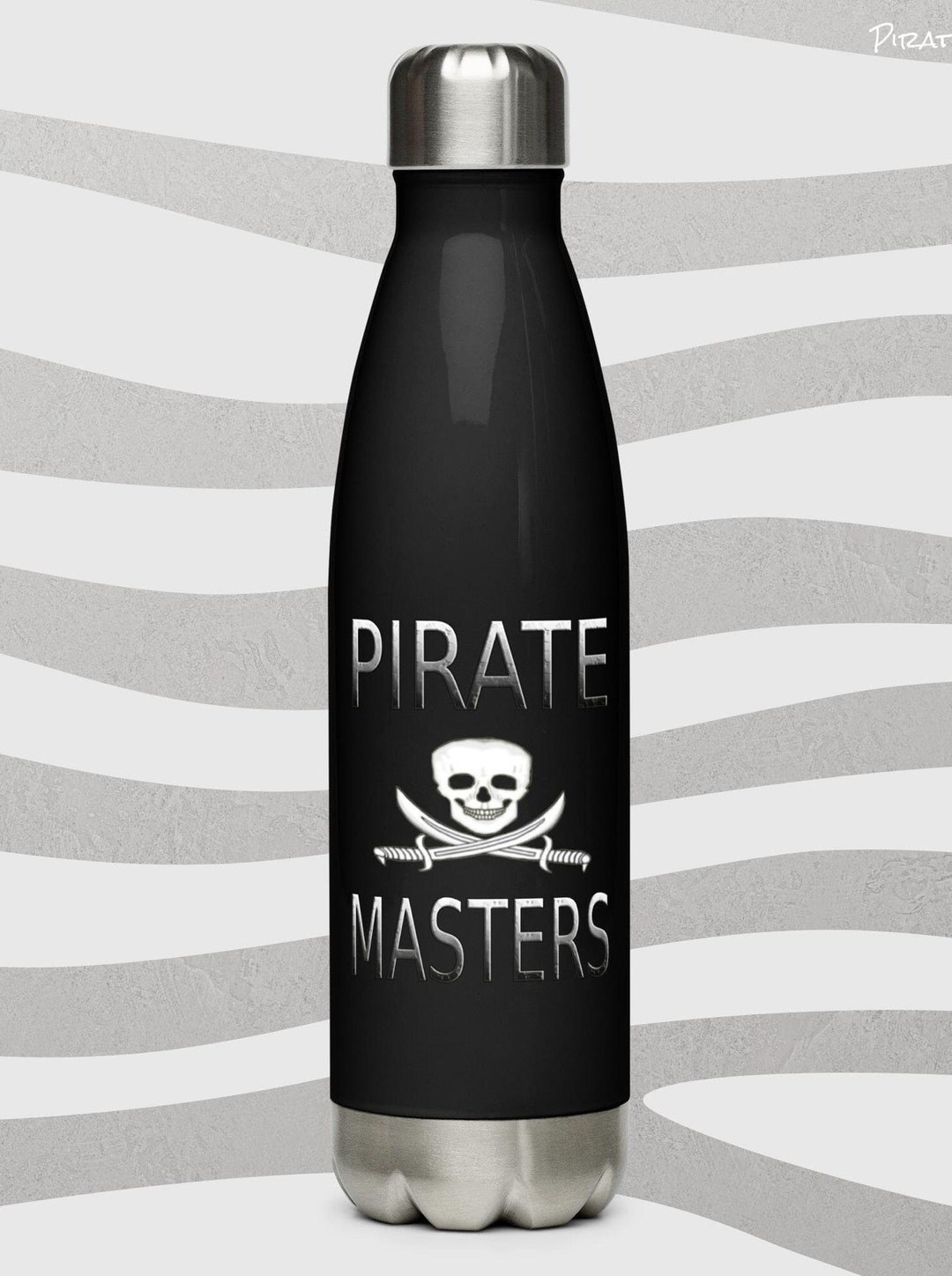 Pirate Masters Skull and Cross Swords Black Stainless Steel Water Bottle - Etsy