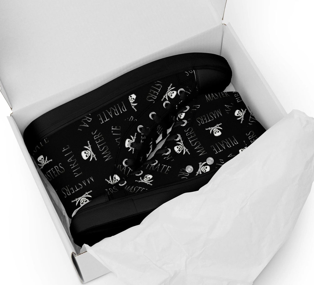 Pirate Masters Skull and Cross Swords Halloween Mens High Top Canvas Shoes - Etsy