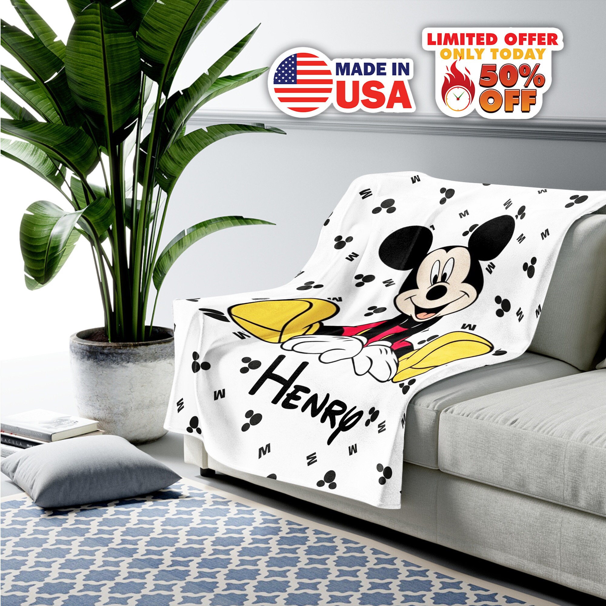 Mickey Mouse Quilt Blanket, Mickey Mouse Fleece Blanket, Mickey Mouse ...