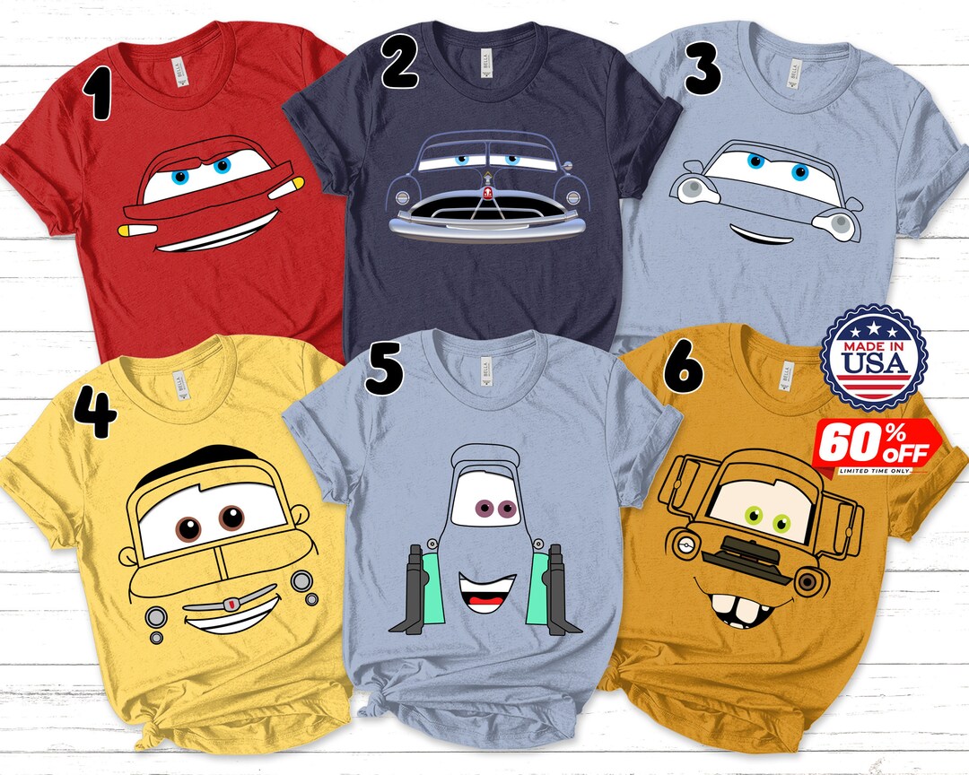 Custom Disney Cars Face Outline Shirt Cars Pixar Shirt Cars - Etsy