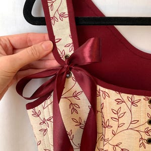 Reversible Botanical Floral Overbust Corset With Modesty Panel, Red ...