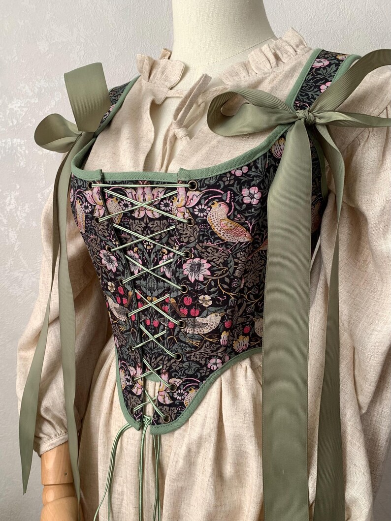 Reversible William Morris Corset | Botanical Floral Overbust Corset ...