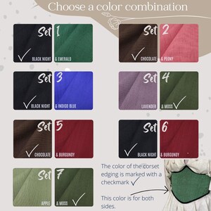 Black & Red Overbust Victorian Stays, Reversible Linen Corset ...