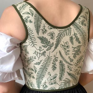 Reversible Botanical Floral Print Overbust Corset With Modesty Panel ...