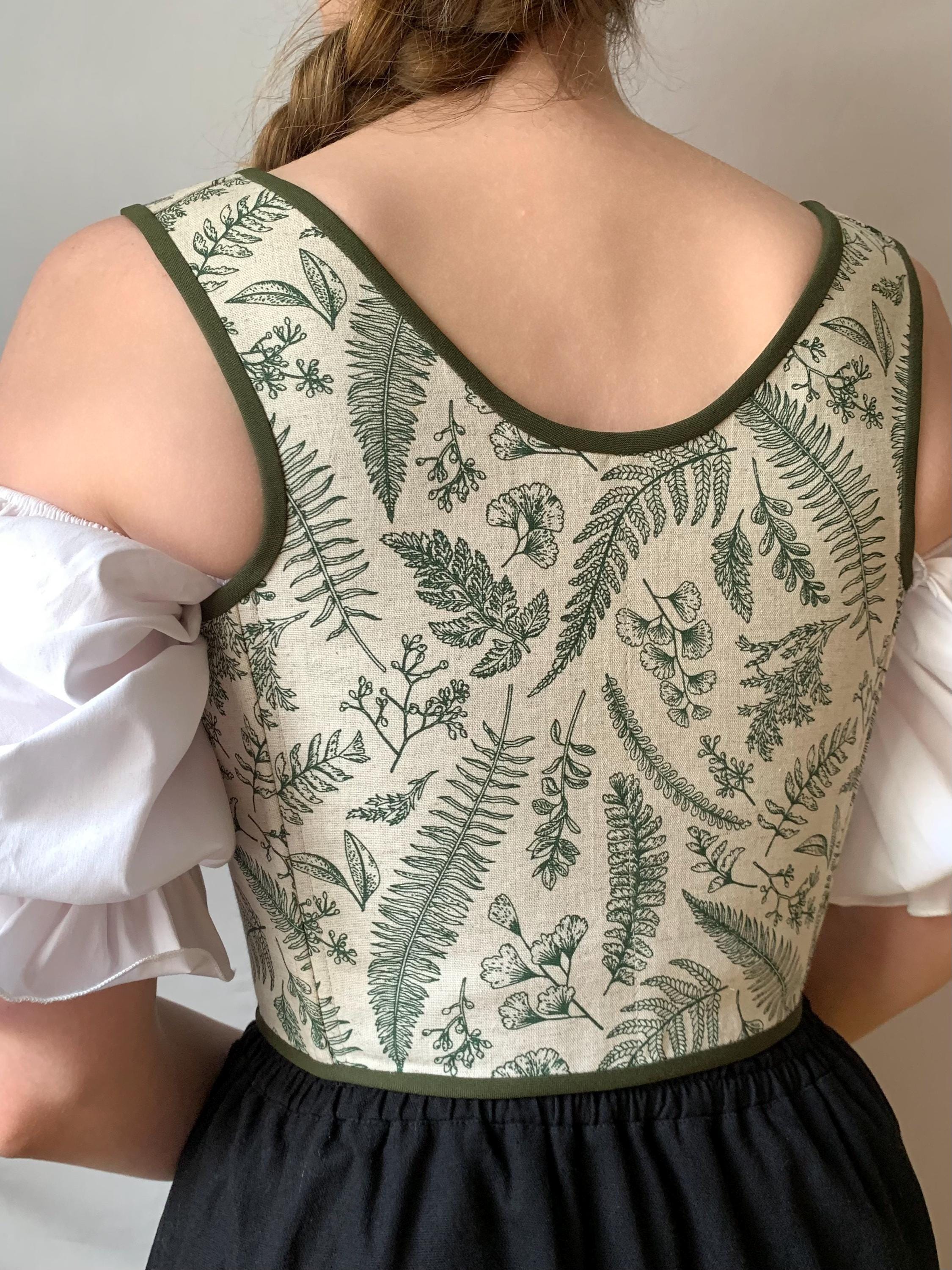 Reversible Botanical Floral Print Overbust Corset With Modesty Panel ...