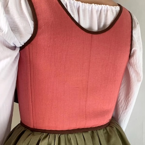Reversible Overbust Corset, Brown Front Lacing Corset, Peach ...