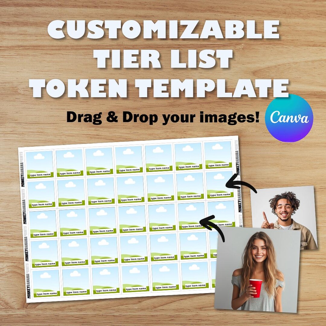 Customizable Tier List Tokens Template easy Canva Drag&drop-ready ...