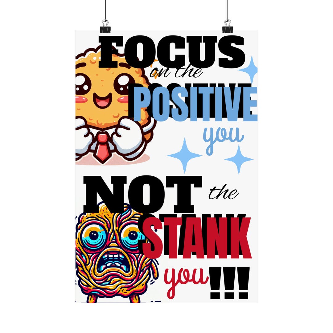 Motivational Poster Focus on the Positive Matte Vertical Posters - Etsy
