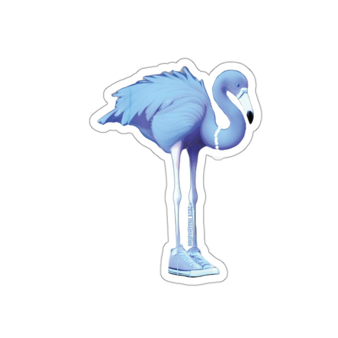 Sticker - Kamala Harris Blue Flamingo With Chucks and Pearls- Kiss-cut ...